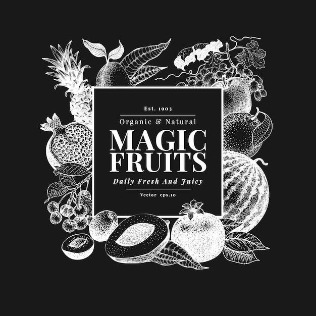 Enchanting Assortment of Organic Magic Fruits on Black | Jiffy Designs
