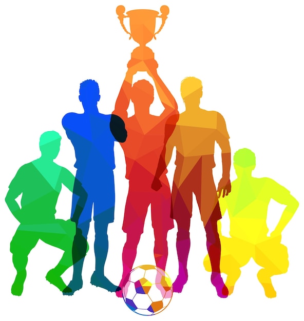 Vibrant Silhouettes Celebrating Sports Victory | Jiffy Designs