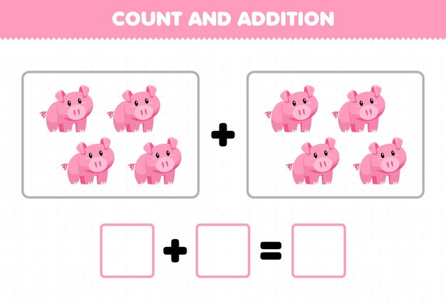 Adorable Piggy Addition: Counting and Combining Cute Pigs | Jiffy Designs