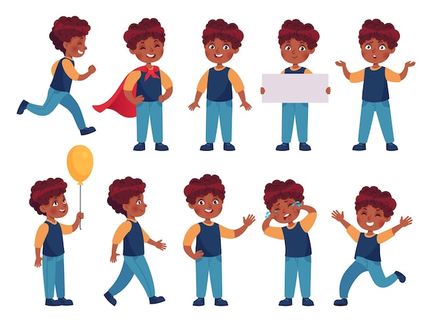 Playful Expressions: A Diverse Collection of Animated Children | Jiffy ...
