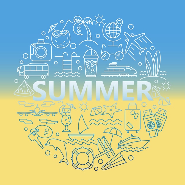 Vibrant Summer Symbols Forming a Joyful Composition | Jiffy Designs