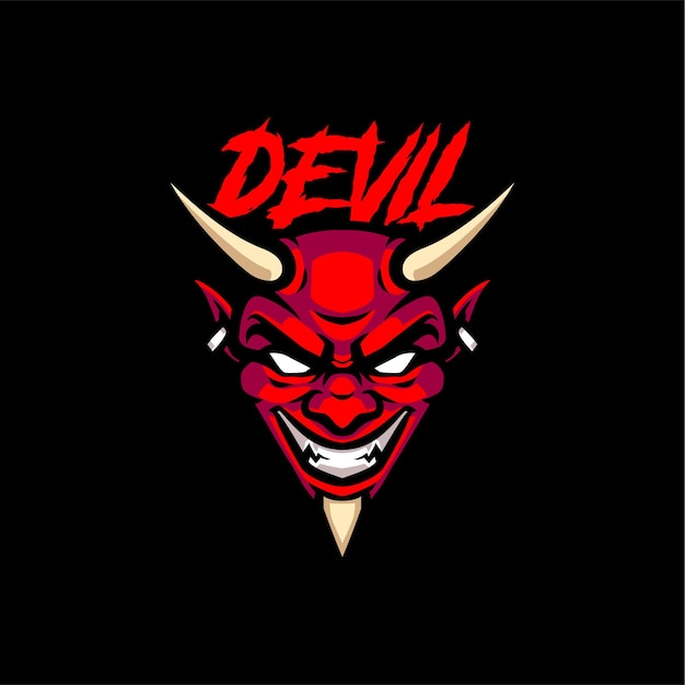 Devilish Grin: A Striking Red Demon Head Illustration | Jiffy Designs
