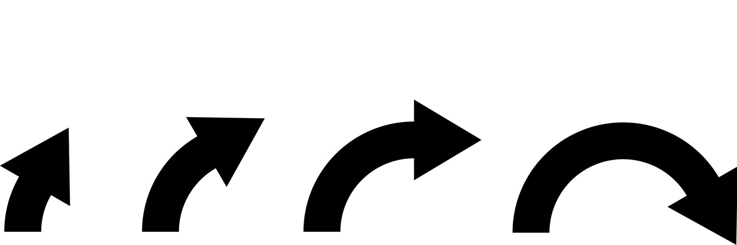 Black Arrows. Curved Signs. Vector Illustration Isolated On White ...
