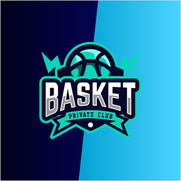 Vibrant Basket Private Club Logo with Basketball Icon | Jiffy Designs