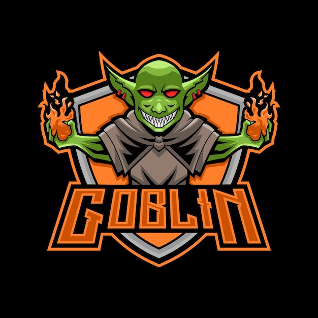 Fierce Goblin Mascot Emblem with Fiery Backdrop | Jiffy Designs