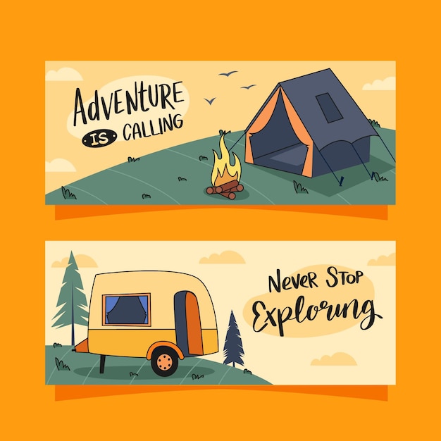Vibrant Camping and Outdoor Adventure Illustration Collection | Jiffy ...