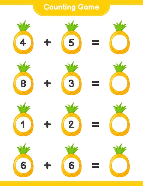 Counting Pineapple Shapes for Kids' Math Practice | Jiffy Designs