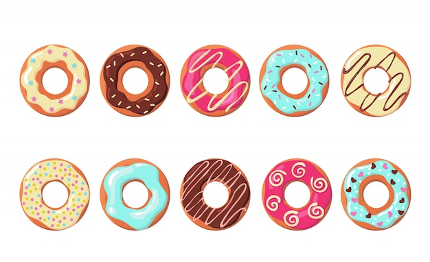 Vibrant Collection of Delectable Doughnuts with Assorted Toppings ...