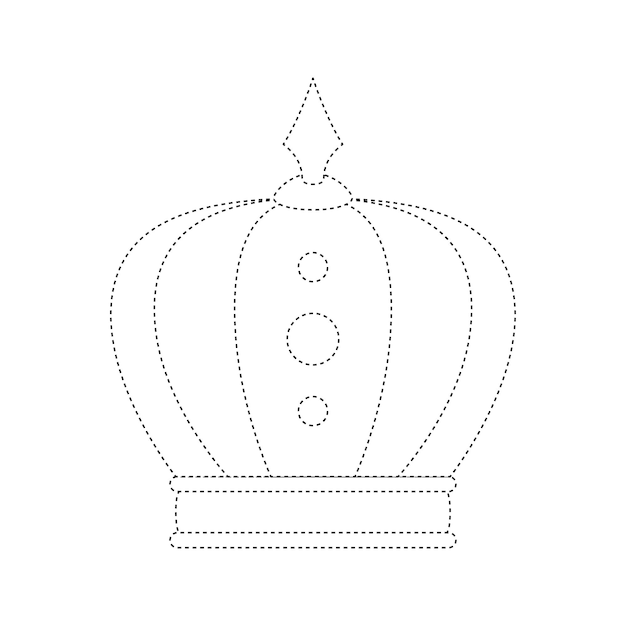 Regal Crown Outline with Intricate Detailing | Jiffy Designs
