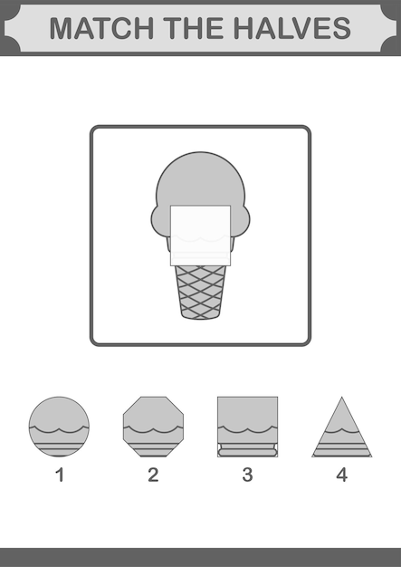 Matching Halves of an Ice Cream Cone | Jiffy Designs