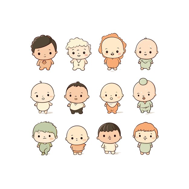 Diverse Collection of Adorable Cartoon Baby Characters | Jiffy Designs