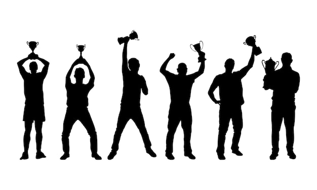 Diverse Silhouettes of Victorious Figures in Celebration | Jiffy Designs