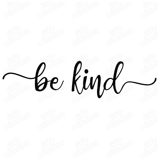 'Be Kind' Elegant Cursive Script with Flowing Calligraphic Flourishes ...