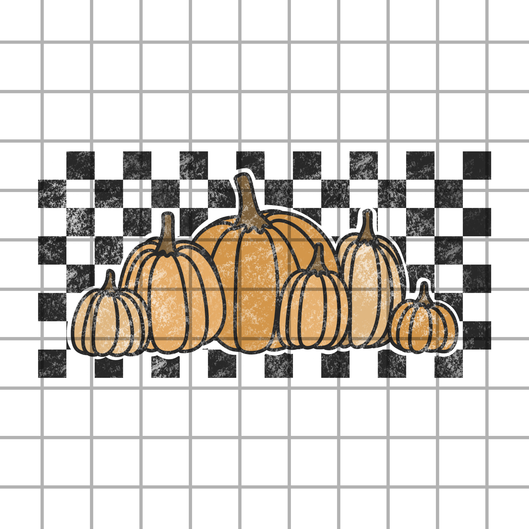 Checkered fall pumpkin PNG design, Boys Checkered fall PNG file for ...