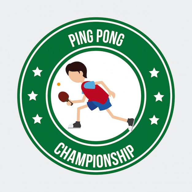 Vibrant Ping Pong Championship Badge with Player Illustration | Jiffy ...
