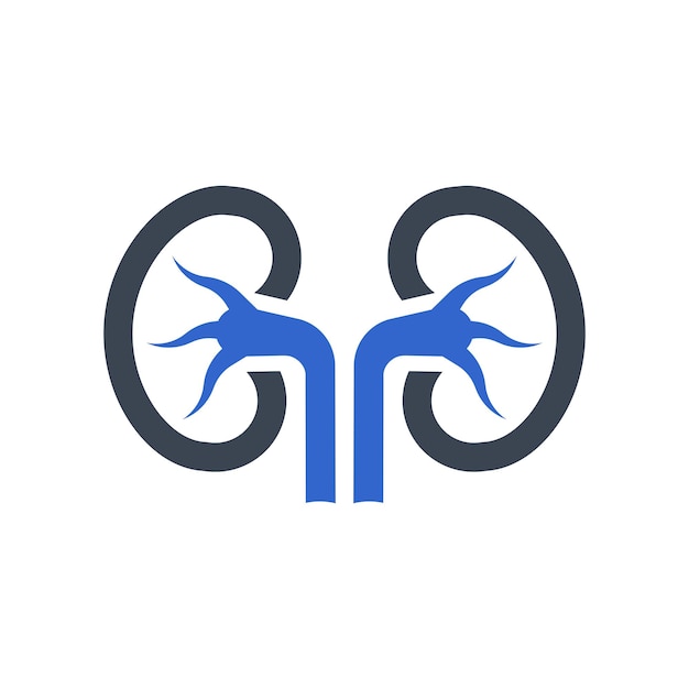 Stylized Blue Kidney Symbols in Minimalist Geometric Design | Jiffy Designs