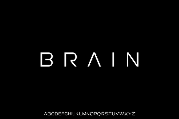 Minimalist Black and White Brain Typography Illustration | Jiffy Designs
