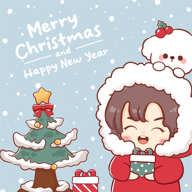 Adorable Chibi Character Celebrates Festive Christmas | Jiffy Designs