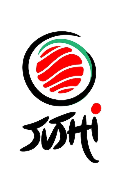 Vibrant Sushi Logo with Bold Strokes and Calligraphy | Jiffy Designs