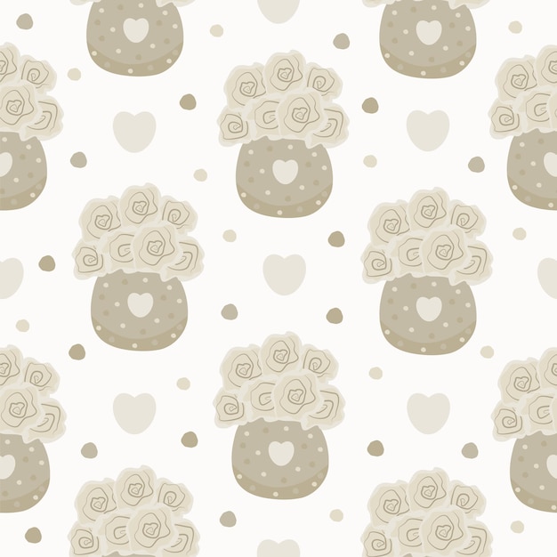 Charming Floral Bouquet Pattern with Heart Motifs | Jiffy Designs