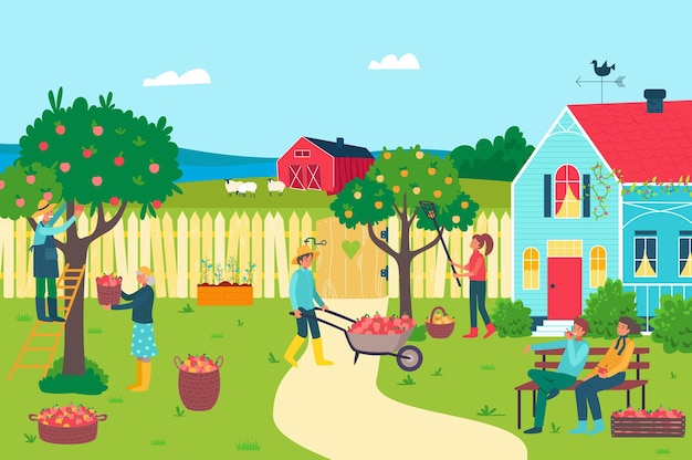 Vibrant Countryside Scene with Bustling Farm Activities | Jiffy Designs