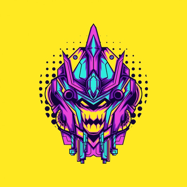 Vibrant Alien Creature with Fierce Fangs and Glowing Crystals | Jiffy ...