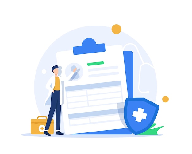 Healthcare Form with Medical Shield and Clipboard | Jiffy Designs