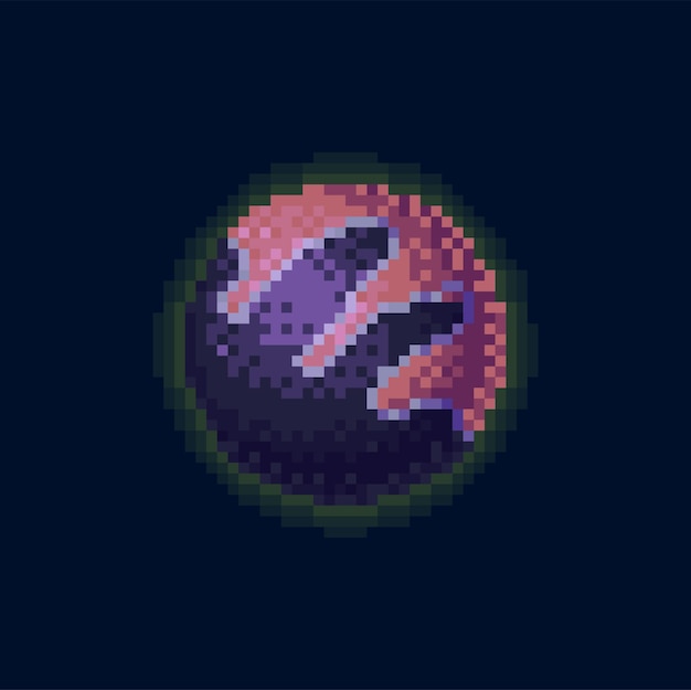 Vibrant Pixel Art Illustration of a Celestial Body | Jiffy Designs