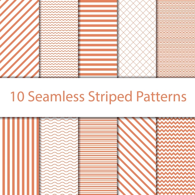 Collection of 10 Versatile Striped Patterns in Warm Tones | Jiffy Designs