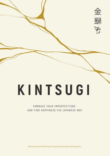 Elegant golden branches intertwine in minimalist Kintsugi design ...