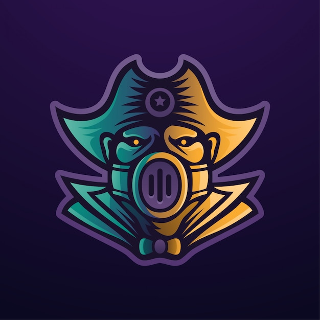 Vibrant Pirate Mascot Emblem with Distinctive Mask | Jiffy Designs