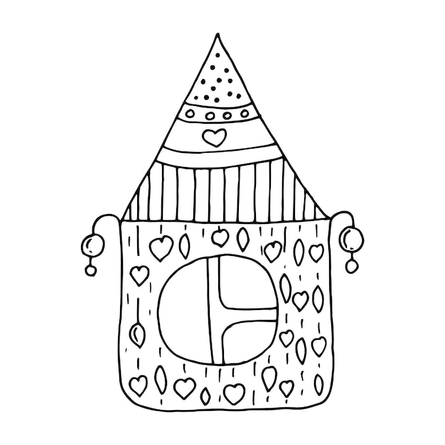 Whimsical Patterned Pyramid with Hanging Hearts | Jiffy Designs