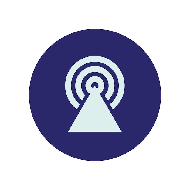 Minimalist Wireless Signal Icon on Navy Blue Circle | Jiffy Designs