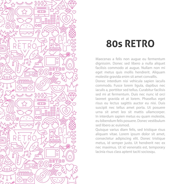 Vibrant 80s Retro Themed Graphic Elements Pattern | Jiffy Designs