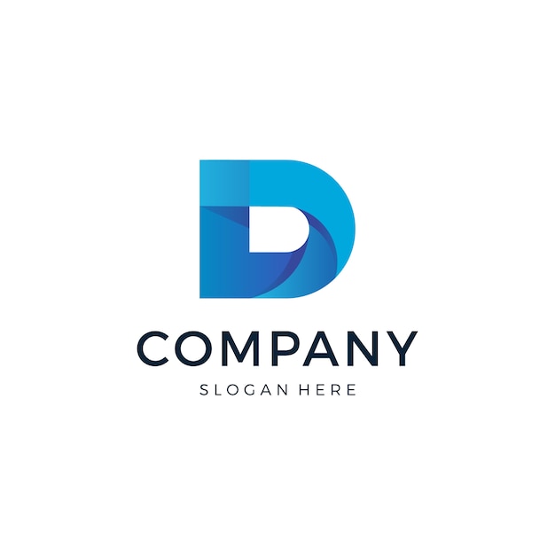 Vibrant Blue Letter D Logo with Gradient Design | Jiffy Designs
