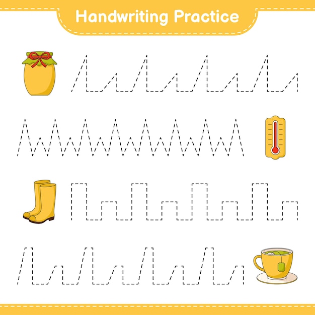 Charming Autumn Imagery: Handwriting Practice with Seasonal Elements ...