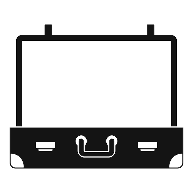 Minimalist Black and White Briefcase Icon | Jiffy Designs
