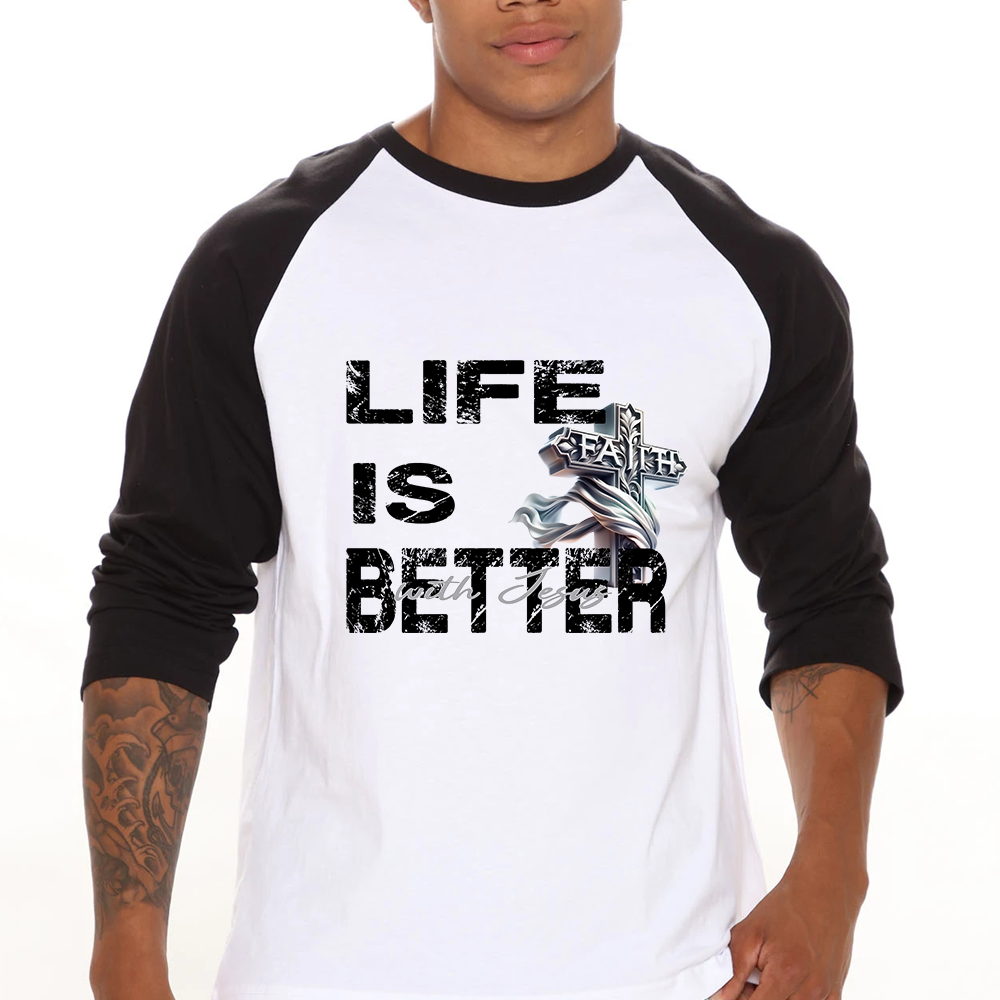 'Life Is Better' Bold Typography with Ethereal Cross Illustration ...