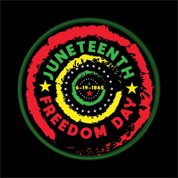 Vibrant Rasta-Inspired Juneteenth Freedom Day Emblem | Jiffy Designs