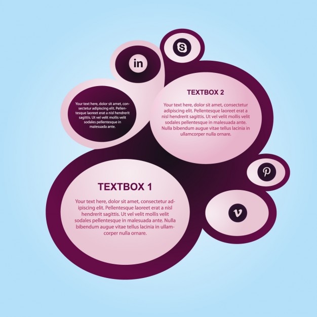 Vibrant Circular Textboxes with Social Media Icons Graphic Design ...