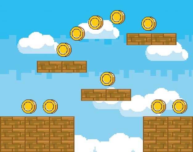Coins Soar Through the Sky in Brick Platformer | Jiffy Designs