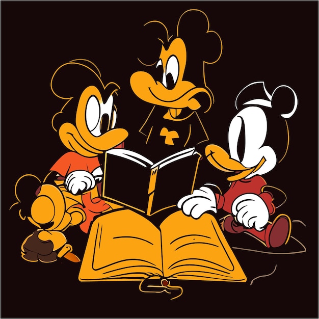 Beloved Cartoon Characters Reading Together | Jiffy Designs