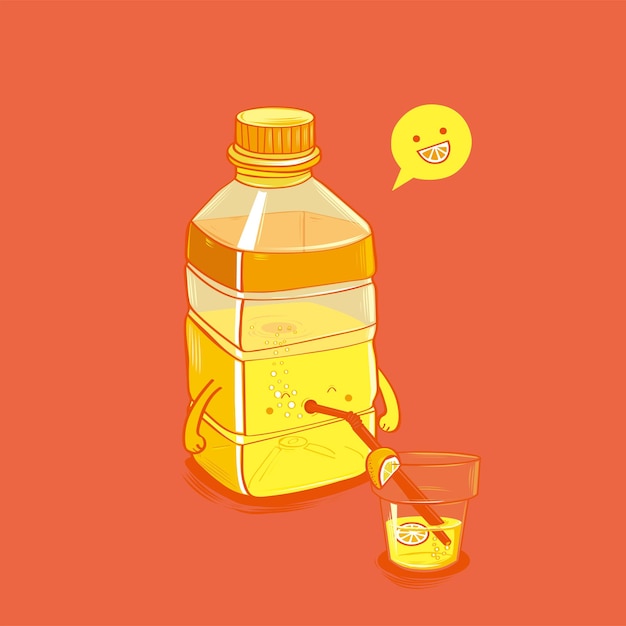Cheerful Bottle of Sunny Cooking Oil with Smiley Face | Jiffy Designs