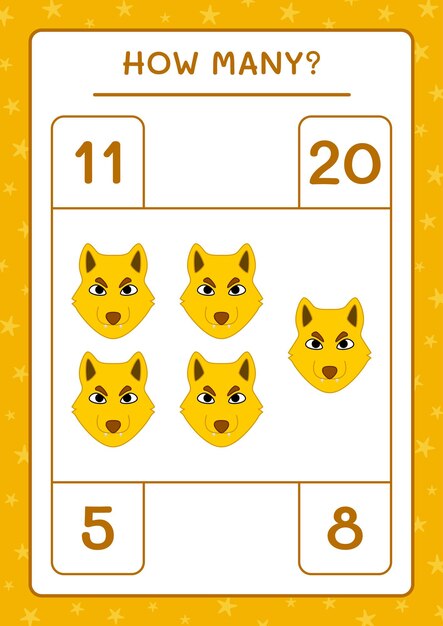 Counting Cute Yellow Fox Faces in Vibrant Illustration | Jiffy Designs