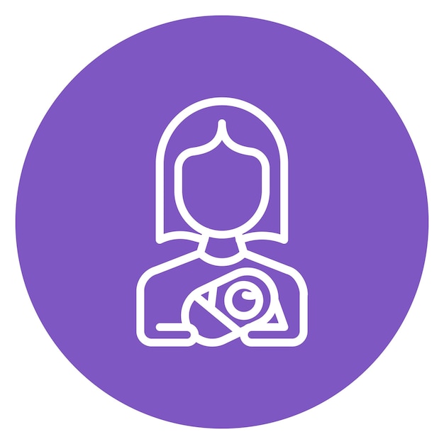 Elegant Female Profile Icon on Vibrant Purple Background | Jiffy Designs