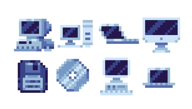 Retro Computer Hardware Pixel Art Collection | Jiffy Designs
