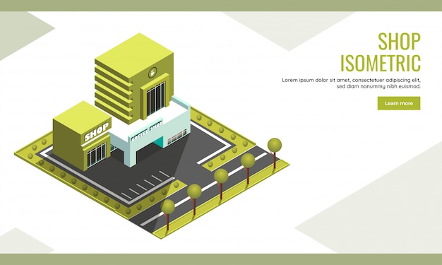 Vibrant Isometric Storefront with Parking Lot | Jiffy Designs