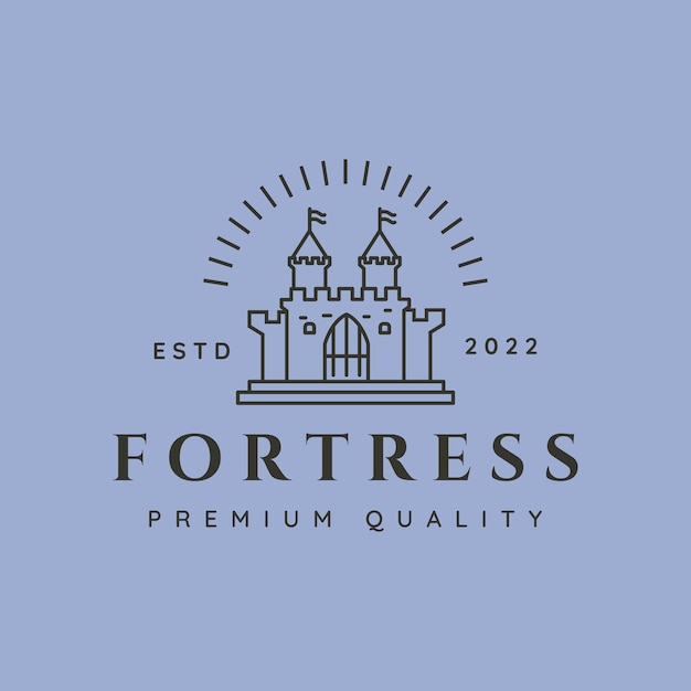 Elegant Castle Emblem with Radiant Sunburst Design | Jiffy Designs