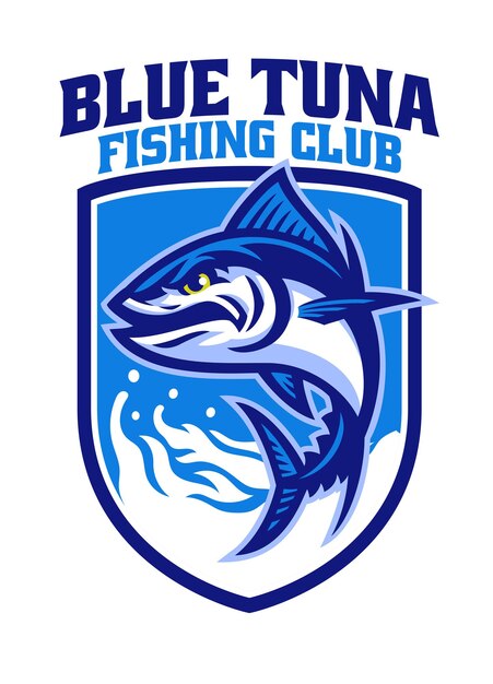 Vibrant Blue Tuna Emblem for Fishing Club Enthusiasts | Jiffy Designs