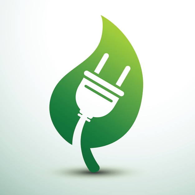 Eco-Friendly Electrical Plug in Leaf-Shaped Illustration | Jiffy Designs